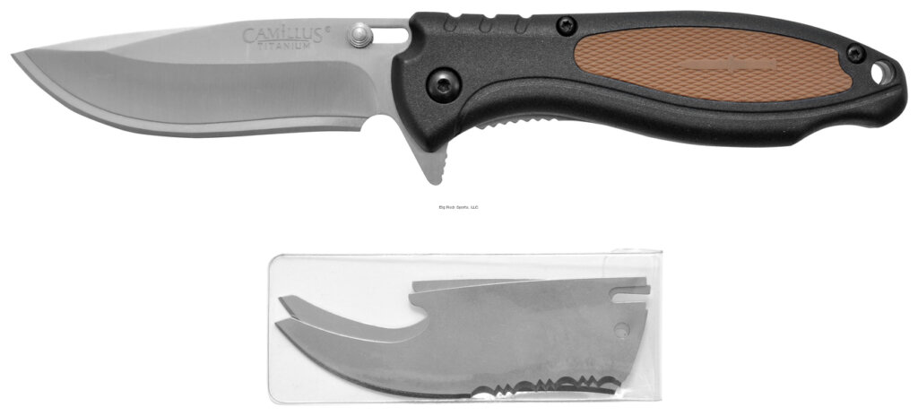 CAMILLUS TIGERSHARP TITANIUM BONDED FOLDING KNIFE 2 STRAIGHT 1 SERRATED ...